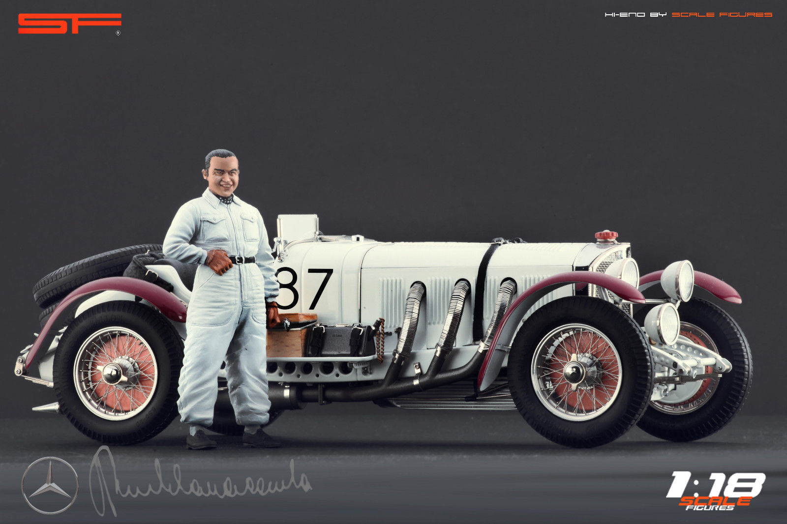 1/18 racing driver figure RUDOLF CARACCIOLA by SF Scale Figures - hand